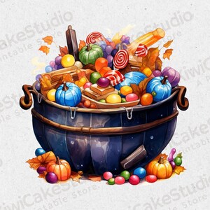 Halloween Candy Cauldron Clipart, 10 High Quality JPG, Commercial Use ...