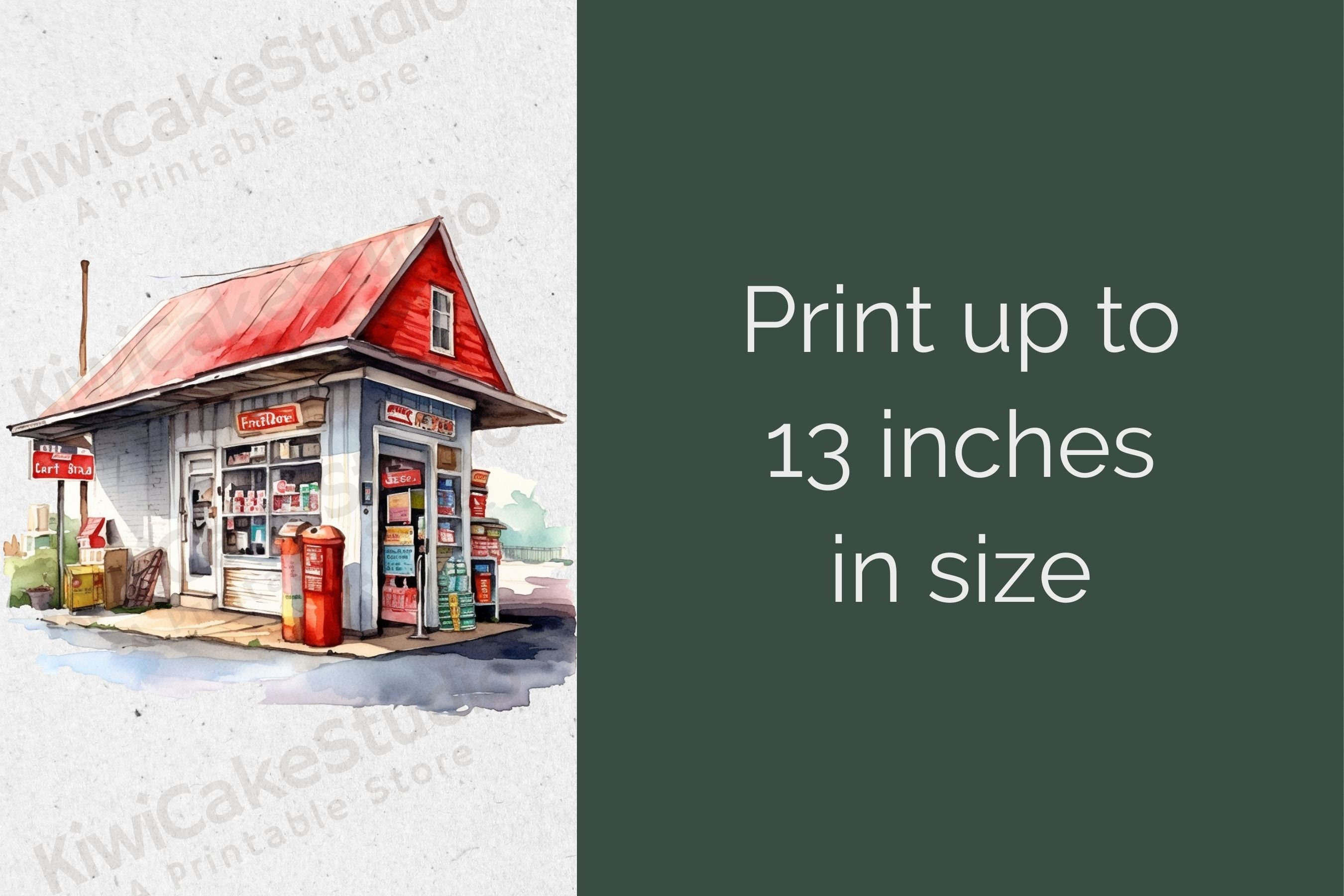 Watercolor Convenience Store Clipart 10 High Quality Jpgs - Etsy