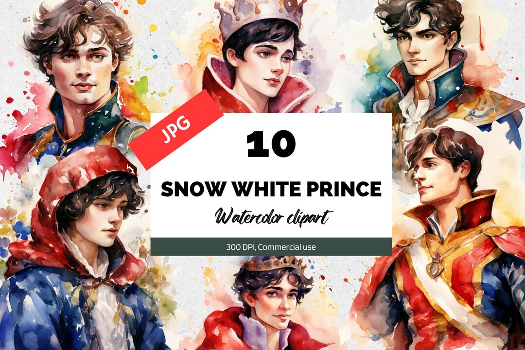 Snow White Prince Clipart, 10 High Quality Jpgs, Commercial Use ...