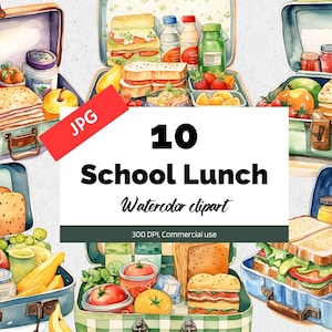 Kids' School Lunch Clipart, 10 High Quality JPG, Commercial Use ...