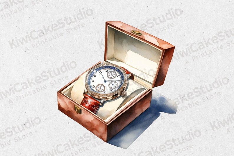 Watercolor Luxury Watch Clipart, 10 High Quality Jpgs, Commercial Use ...
