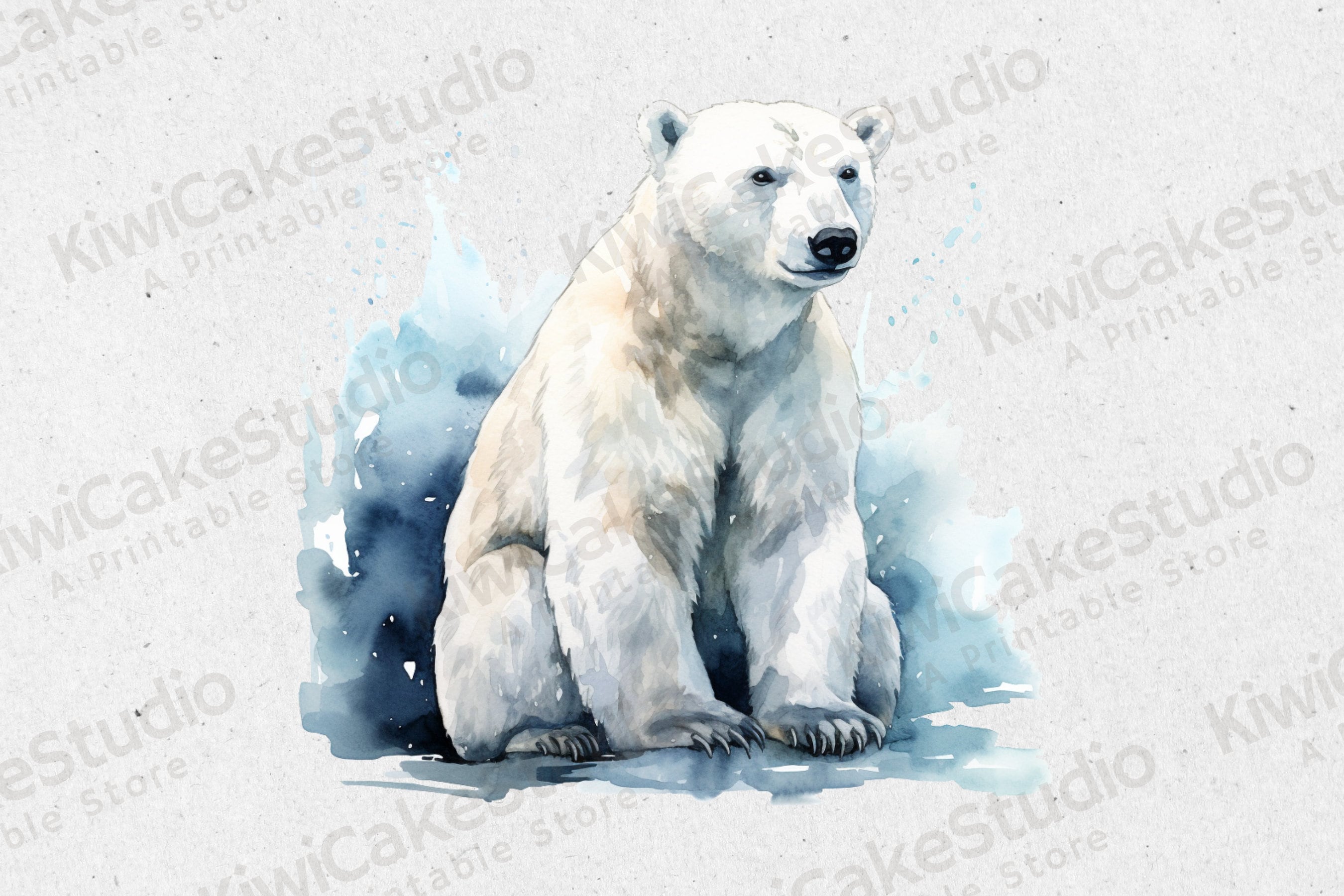 Watercolor Polar Bear Clipart, 10 High Quality Clipart, Card Making ...