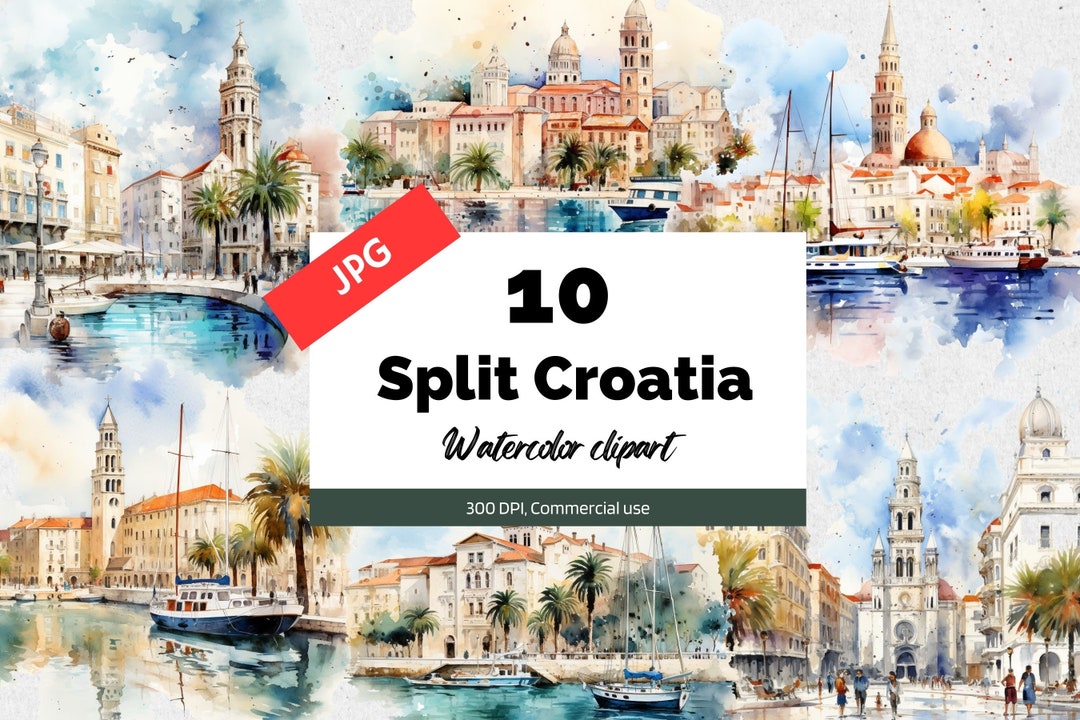 Split Croatia Clipart, 10 High Quality JPG, Commercial Use, Instant ...