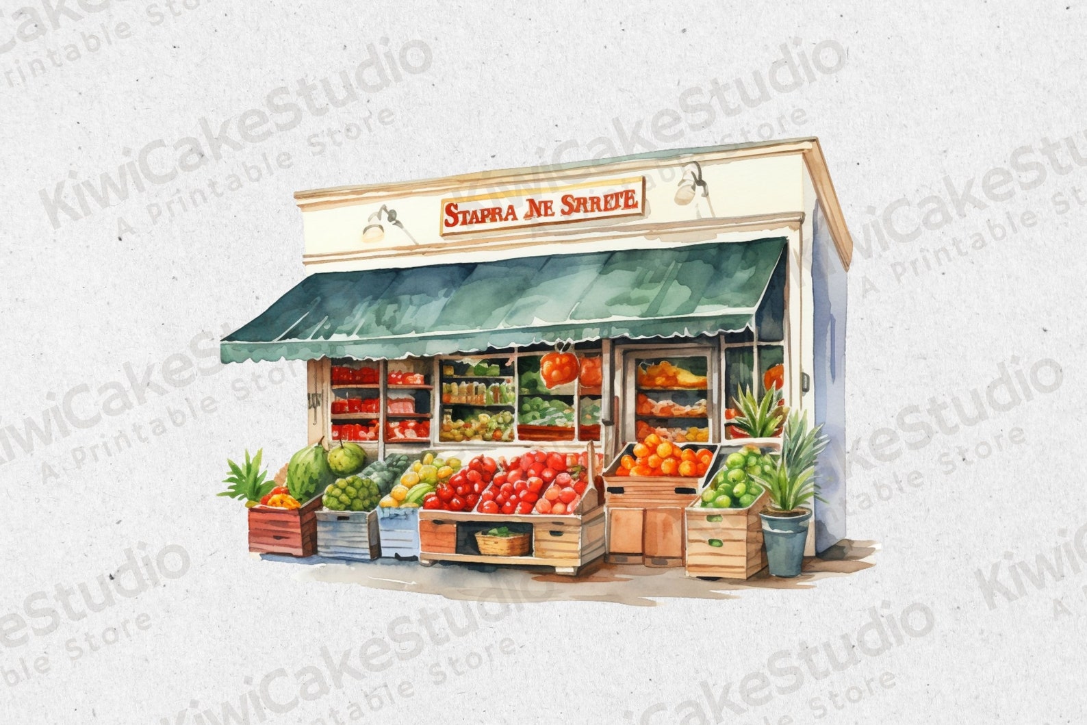 Watercolor Grocery Store Clipart 10 High Quality Jpgs - Etsy