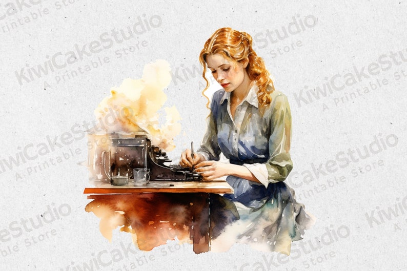 Watercolor Writer Clipart, 10 High Quality Jpgs, Commercial Use ...