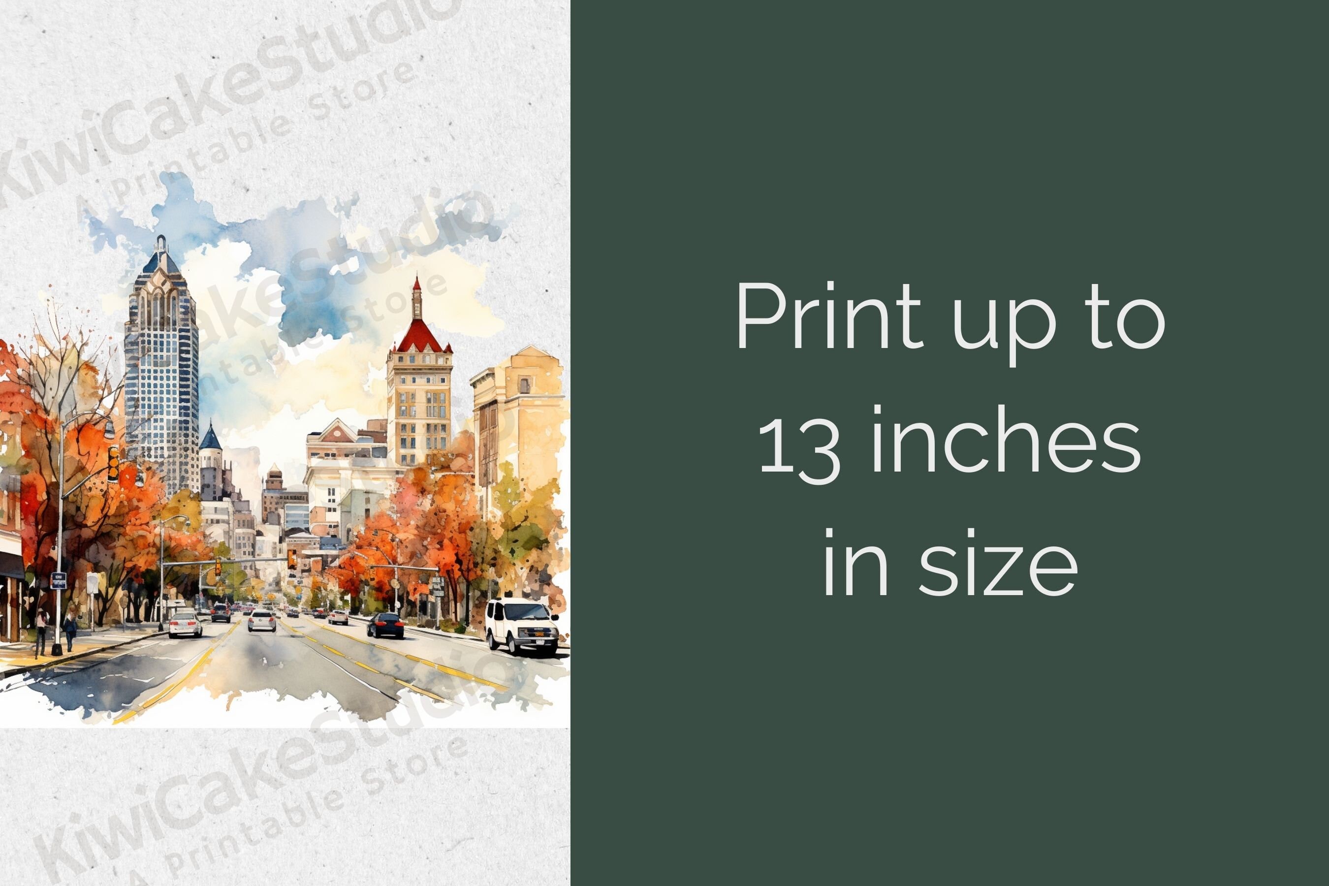 Watercolor Atlanta Georgia Clipart, 10 High Quality Jpgs, Commercial ...
