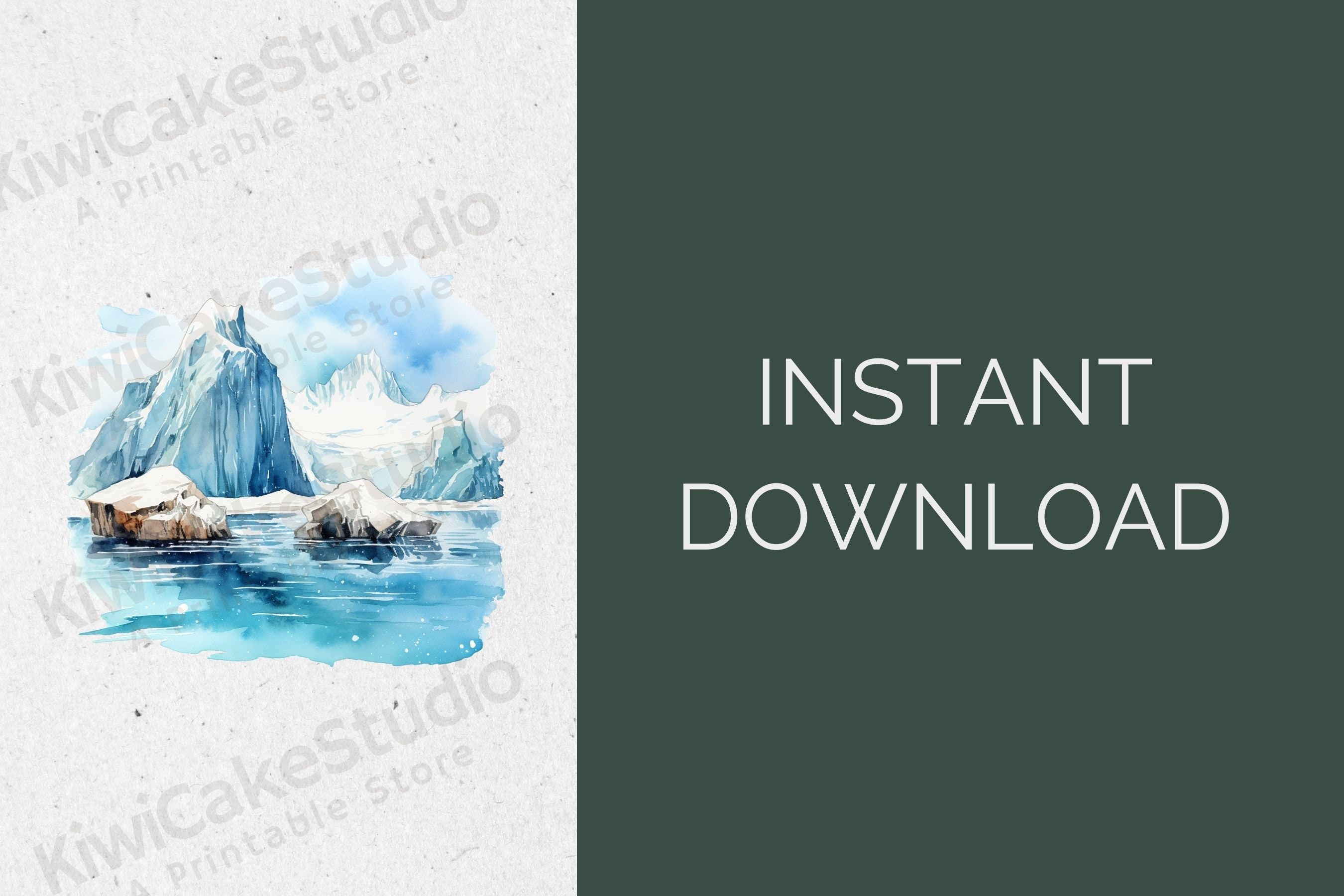 Watercolor Antarctica Clipart, 10 High Quality JPG, Commercial Use ...