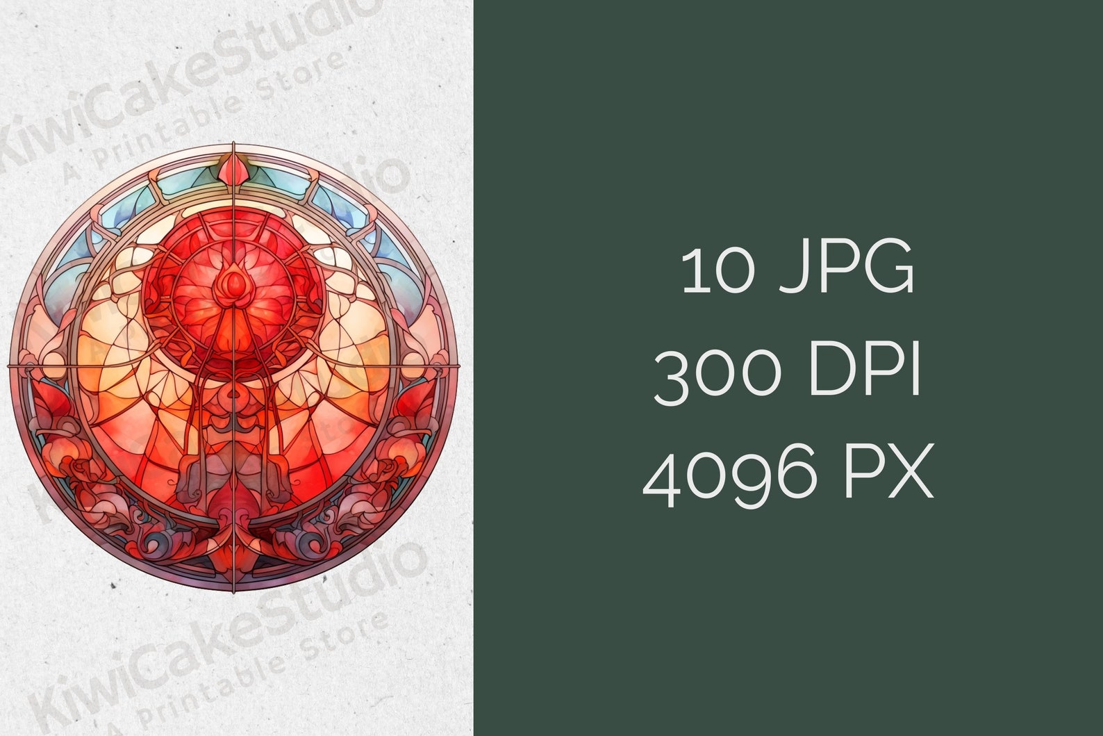 Red Stained Glass Window Clipart, 10 High Quality JPG, Commercial Use ...