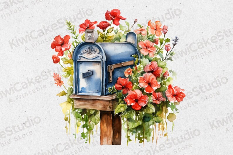 Spring Mailbox Clipart, 10 High Quality Jpgs, Commercial Use, Instant ...