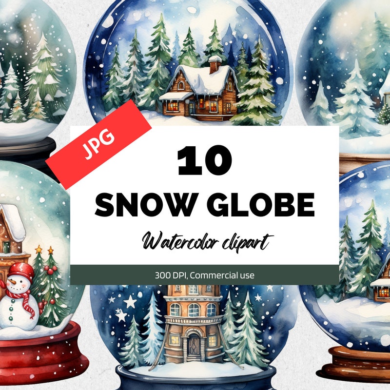 Snow Globes Clipart - Etsy
