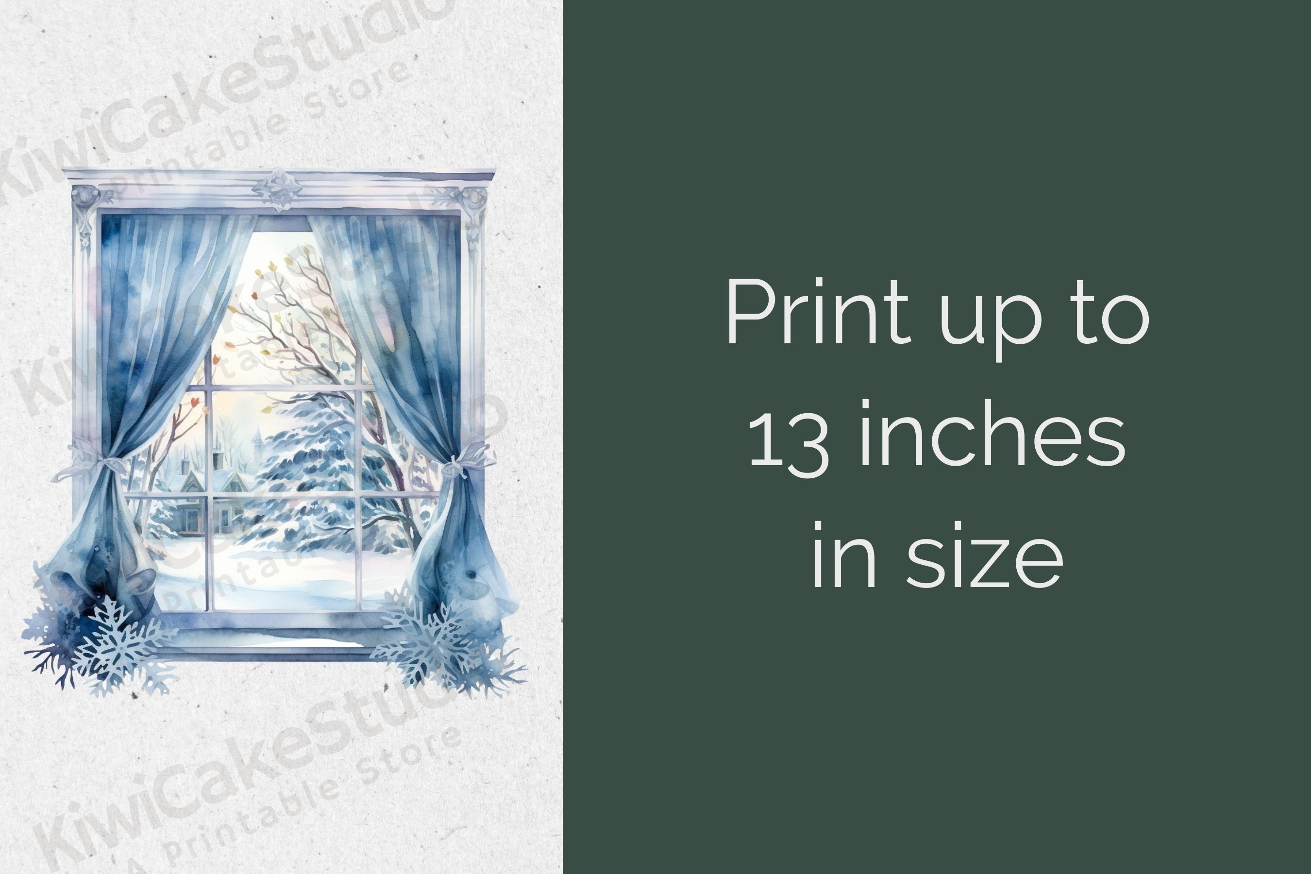 Winter Window Clipart, 10 High Quality Jpgs, Commercial Use, Instant ...