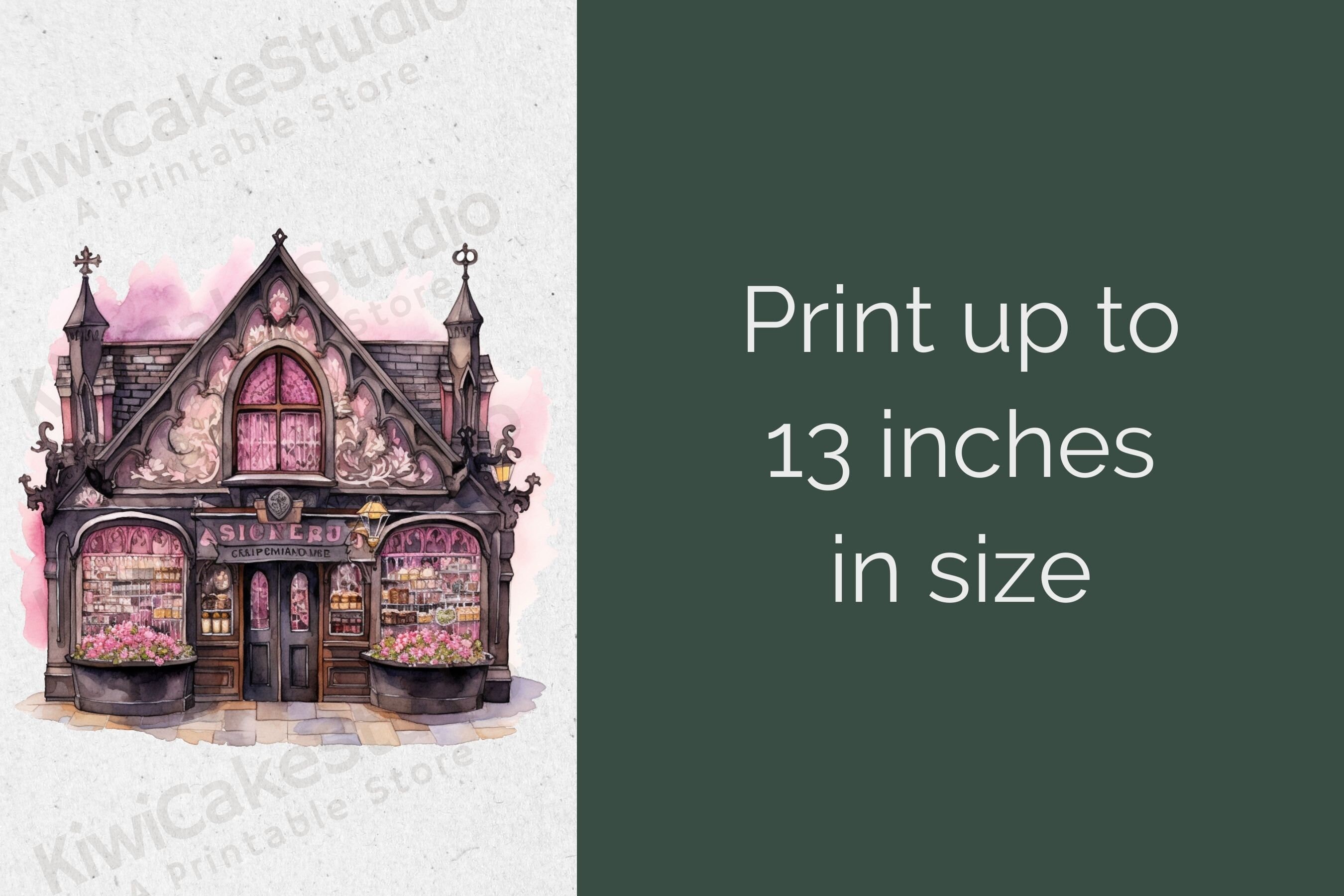 Watercolor Gothic Bakery Clipart 10 High Quality Jpgs - Etsy