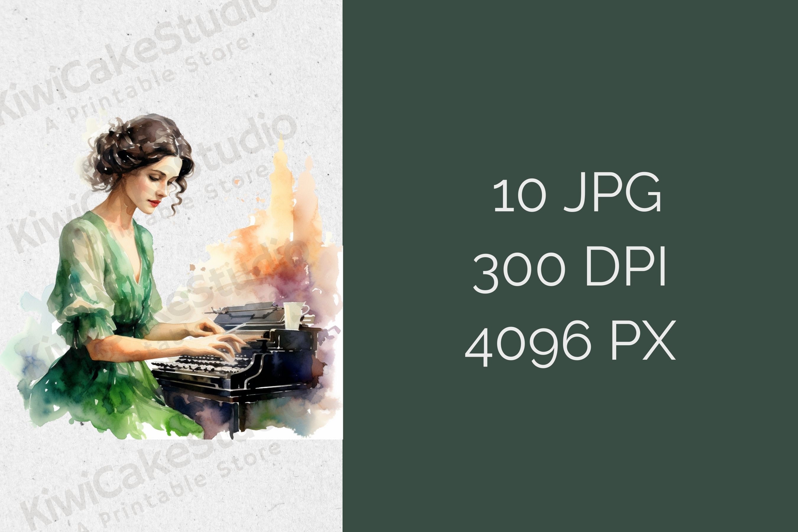 Watercolor Writer Clipart, 10 High Quality Jpgs, Commercial Use ...