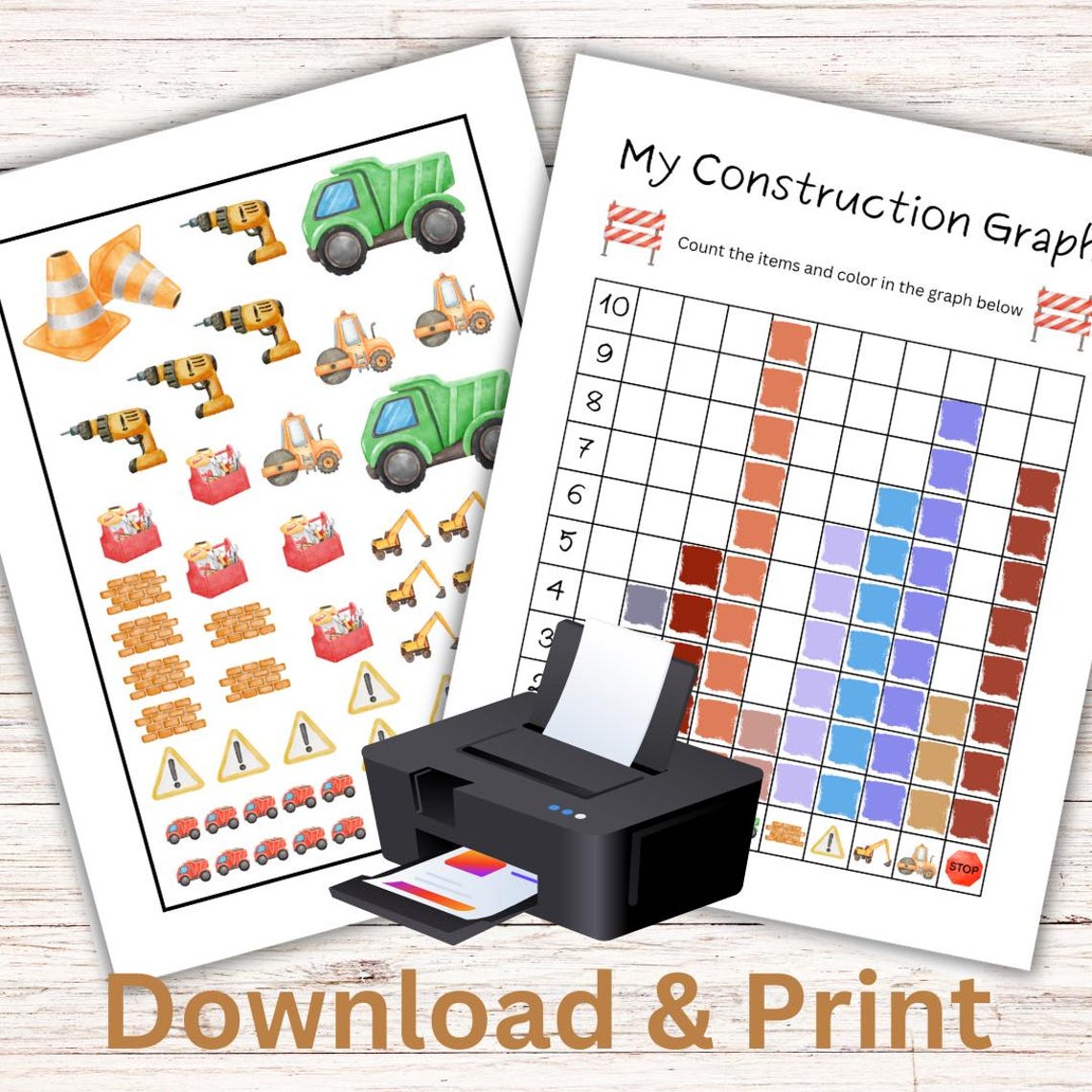 Construction Counting Tally Sheets – Kindergarten Math Activity ...