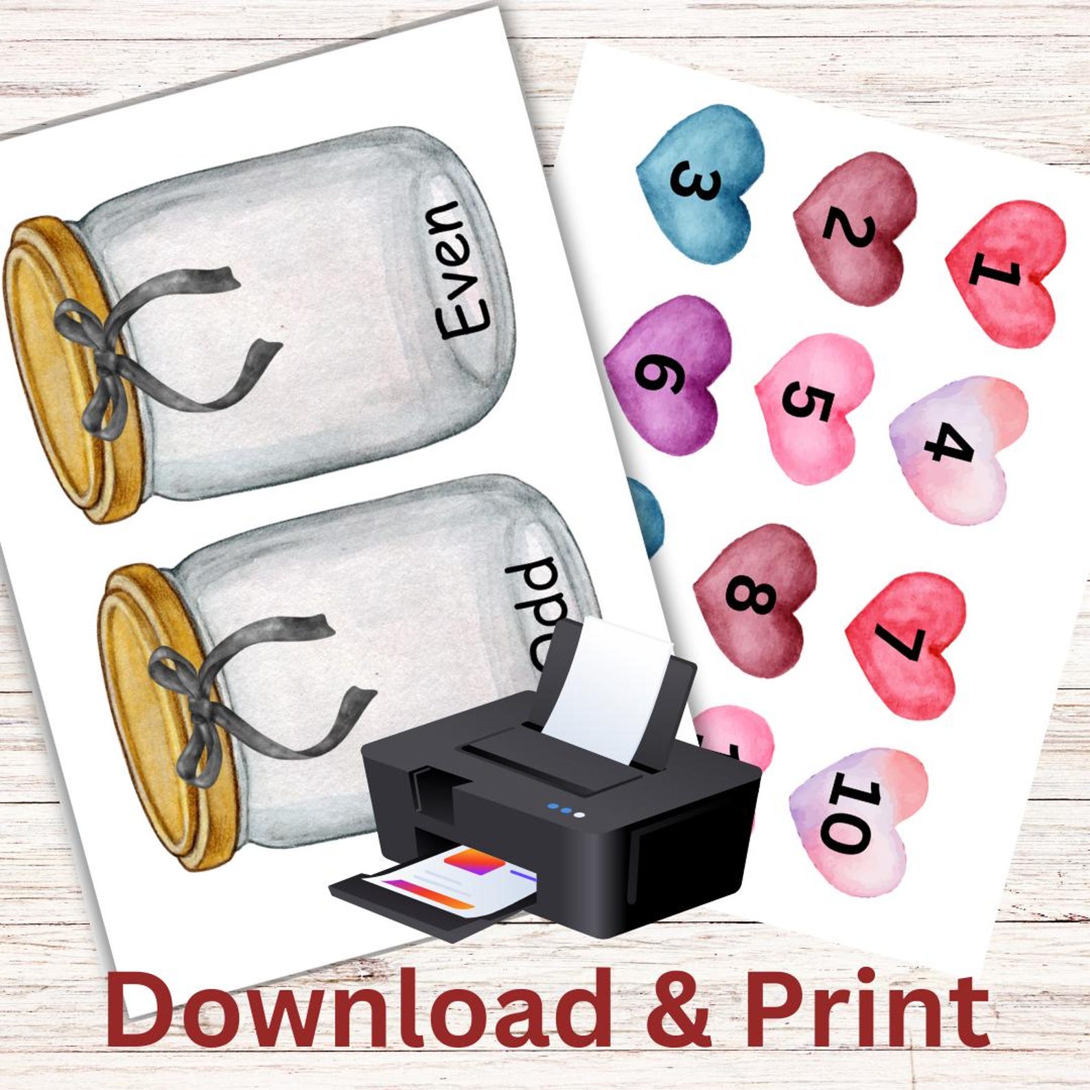 Valentine's Day Heart Sorting Activity | Toddler Preschool Printable ...