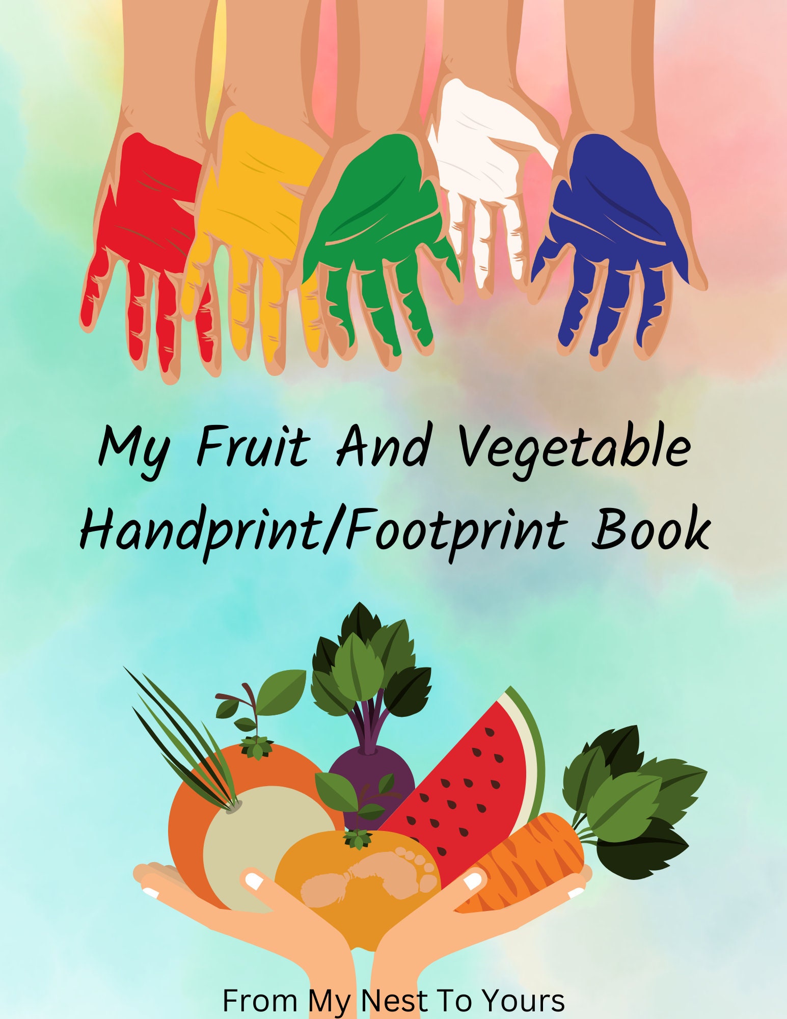 Fruit and Vegetable Handprint & Footprint Book - Handprint Art Book ...
