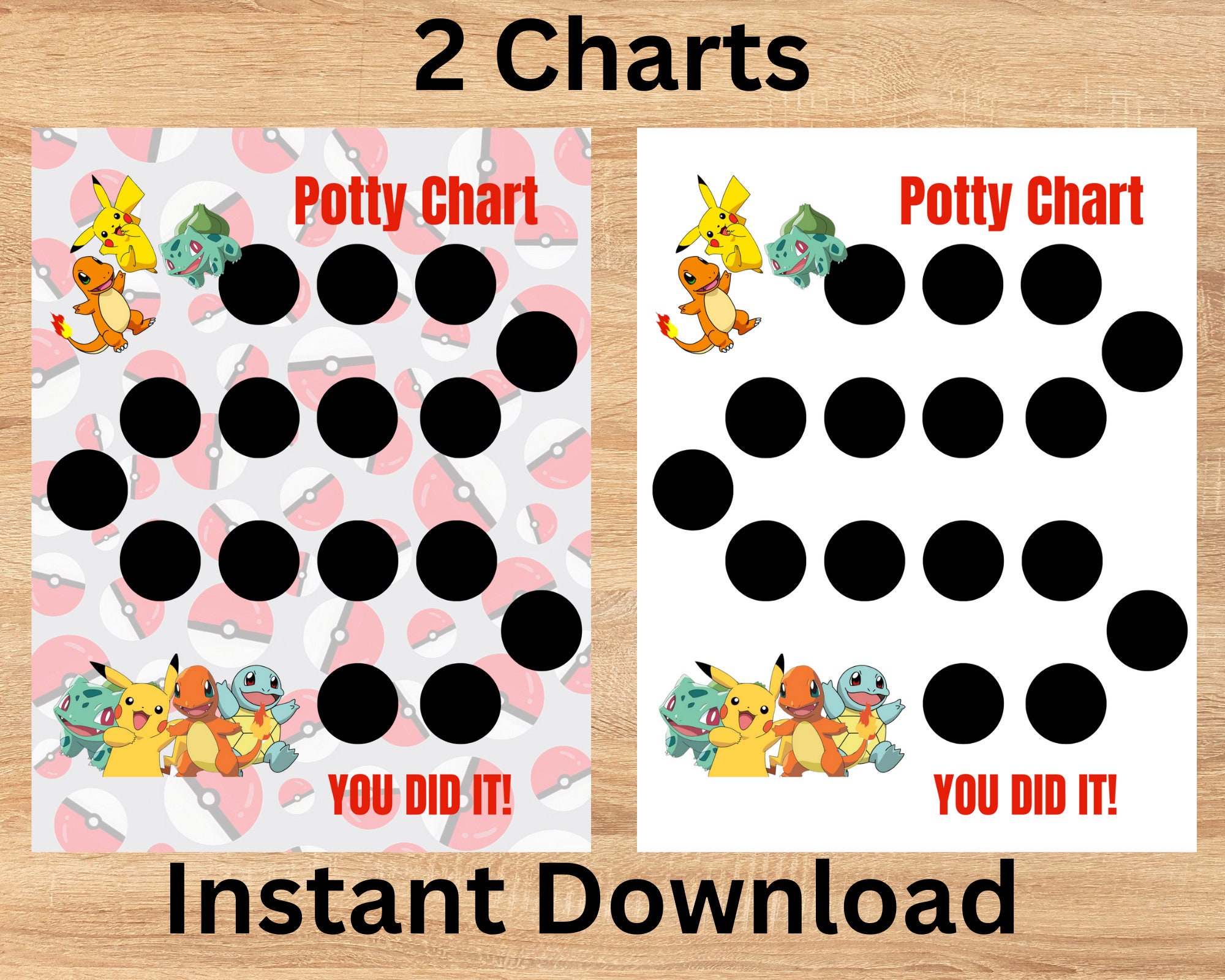 Printable Pokemon Potty Chart, Instant Download, Pokemon Sticker Reward ...