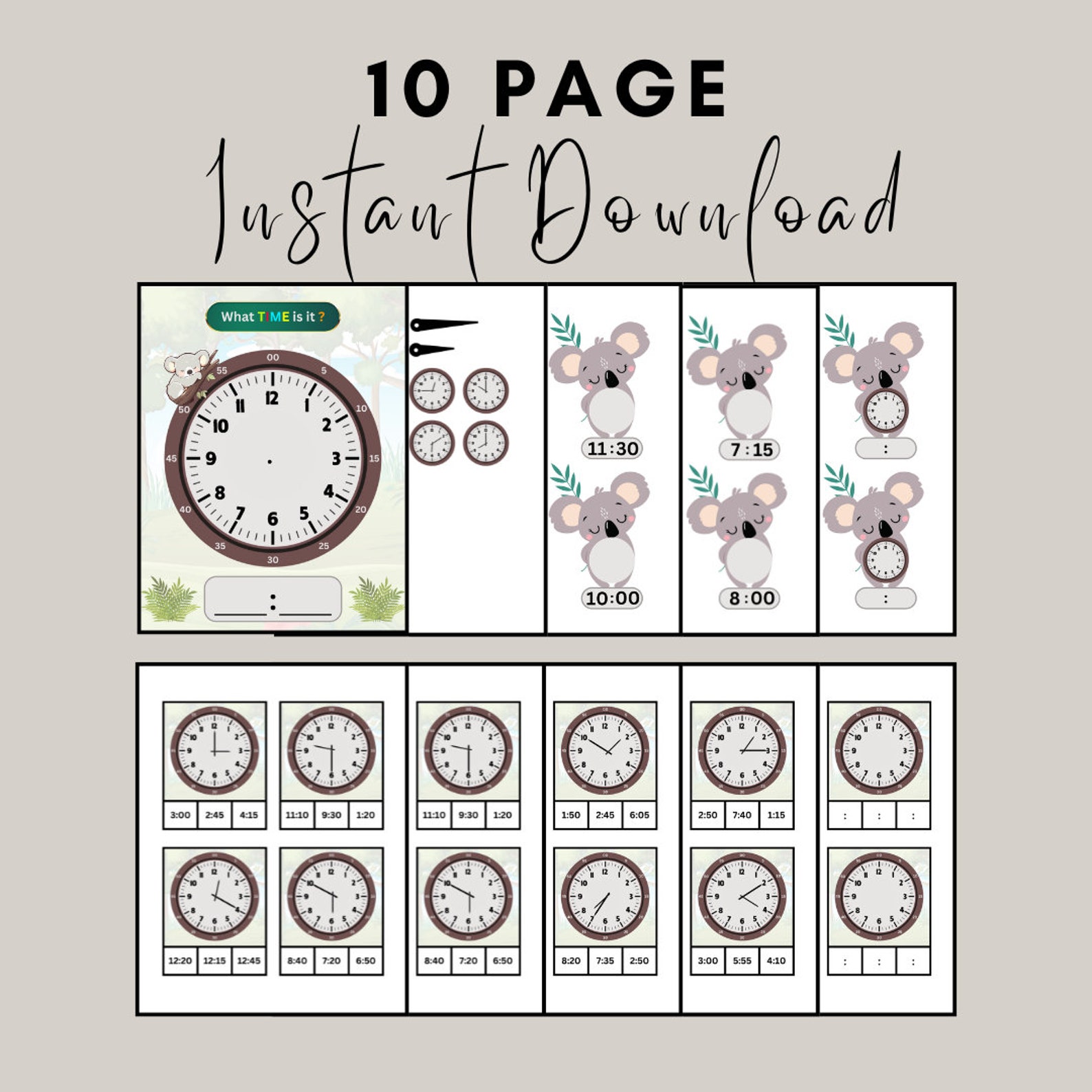 Learn to Tell Time - Kids Clock Learning Activities - Time Practice PDF ...