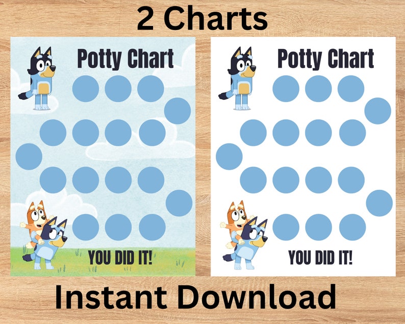 Bluey Potty Chart - Reward Chart for Kids - Printable 8.5"x11"- Instant ...