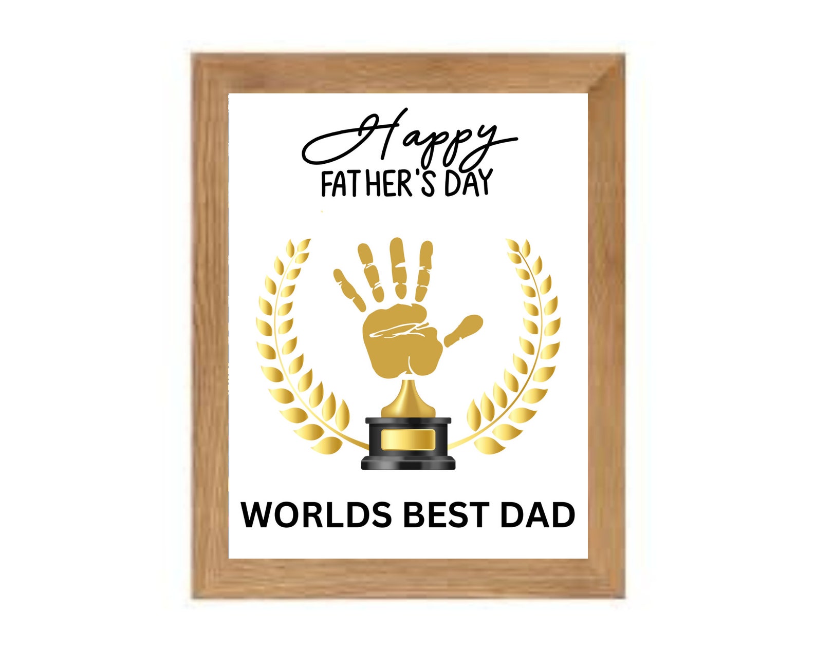 Fathers Day Handprint World's Best Dad Trophy Handprint Printable ...