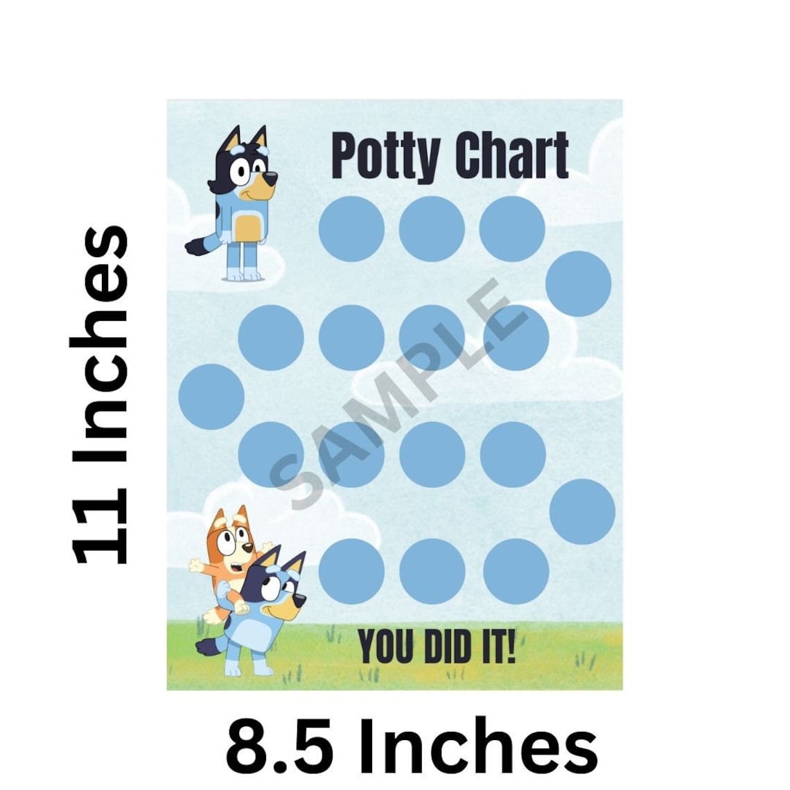 Bluey Potty Chart - Reward Chart for Kids - Printable 8.5"x11"- Instant ...