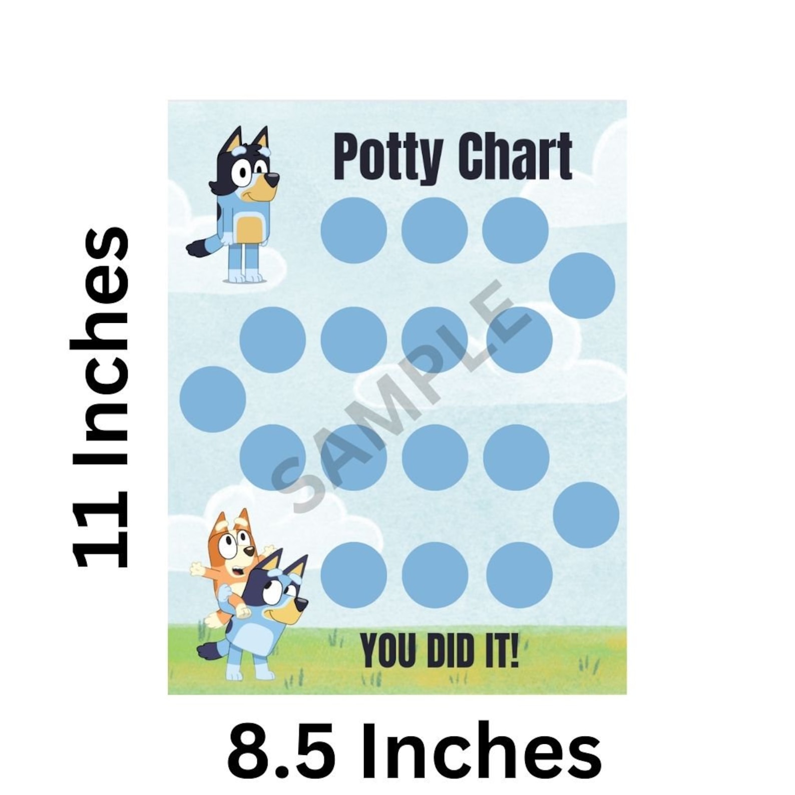 Bluey Potty Chart - Reward Chart for Kids - Printable 8.5"x11"- Instant ...