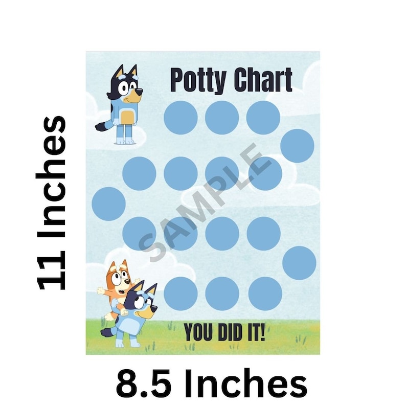 Bluey Potty Chart - Reward Chart for Kids - Printable 8.5"x11"- Instant ...
