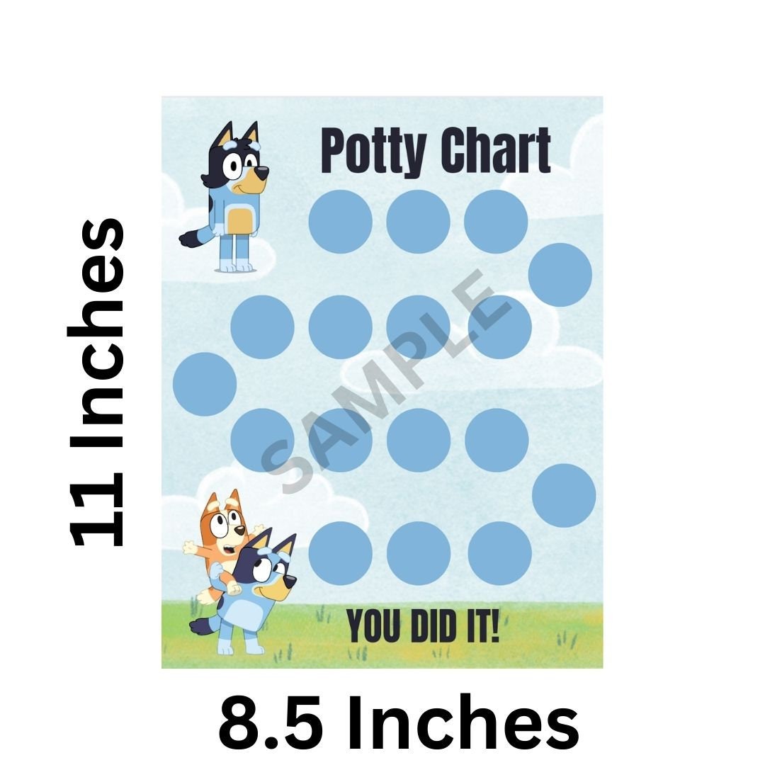 Bluey Potty Chart - Reward Chart for Kids - Printable 8.5"x11"- Instant ...