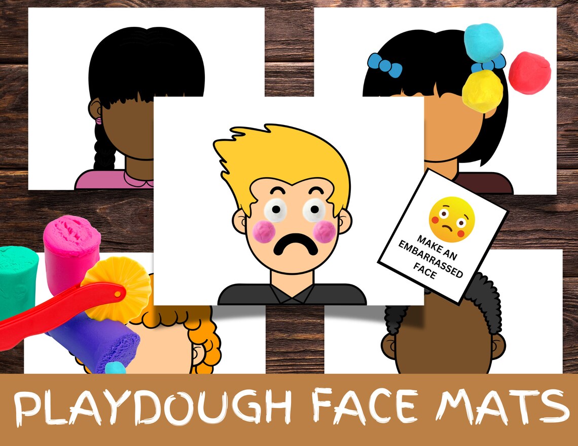 Face Play Dough Mats – Digital Download, Montessori Learning Tool ...