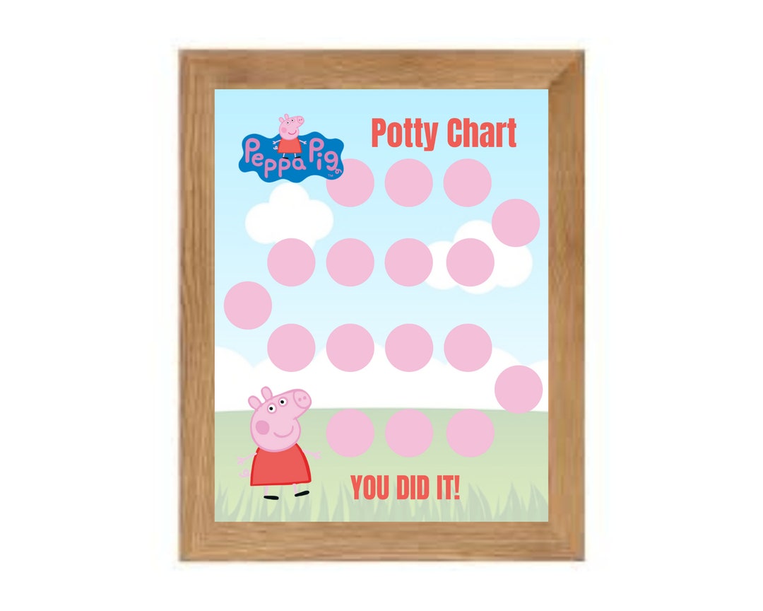 Peppa Pig Potty Chart Reward Chart for Kids Printable 8.5x11 Instant ...