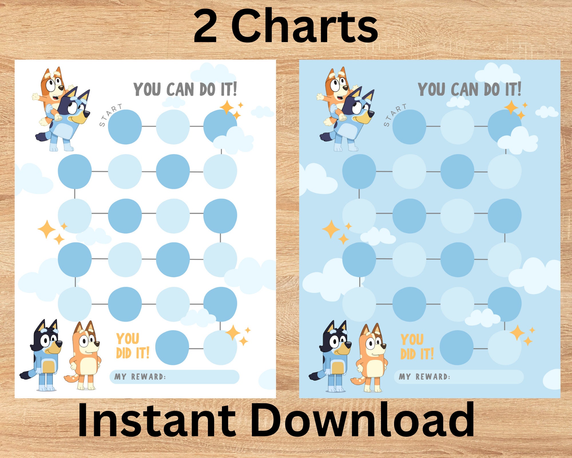 Bluey Potty Chart - Reward Chart for Kids - Printable 8.5"x11"- Instant ...