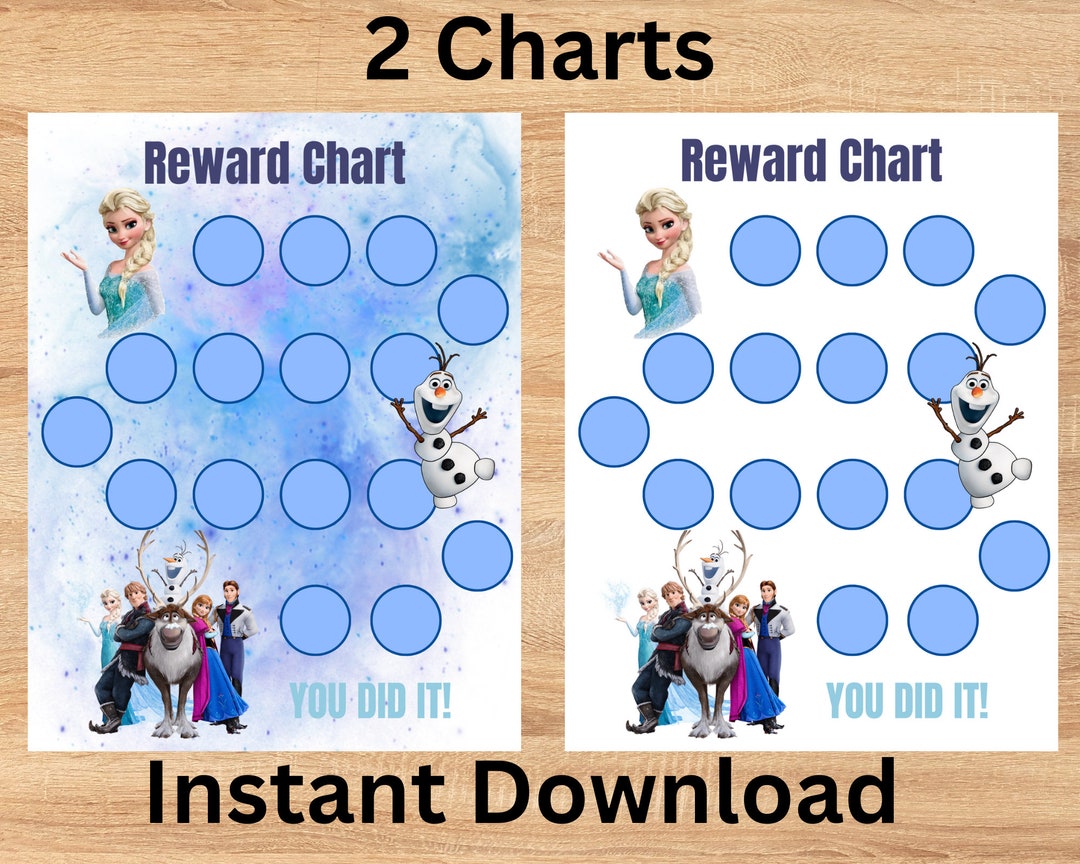 Frozen Reward Chart, Frozen Chart, Potty Chart, Toilet Training ...
