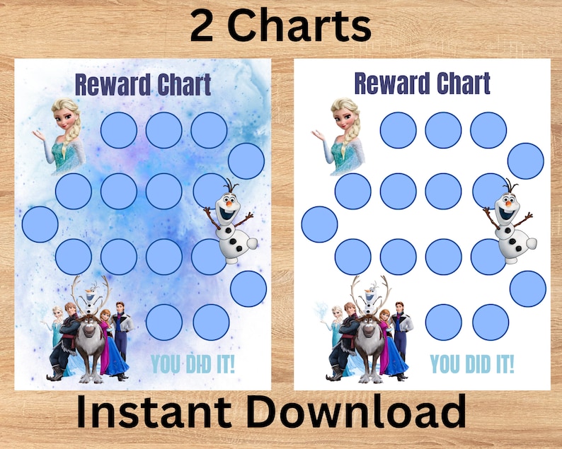 Frozen Reward Chart, Frozen Chart, Potty Chart, Toilet Training ...