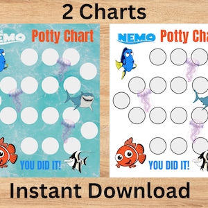Nemo Potty Chart - Reward Chart for Kids - Printable 8.5"x11"- Instant ...