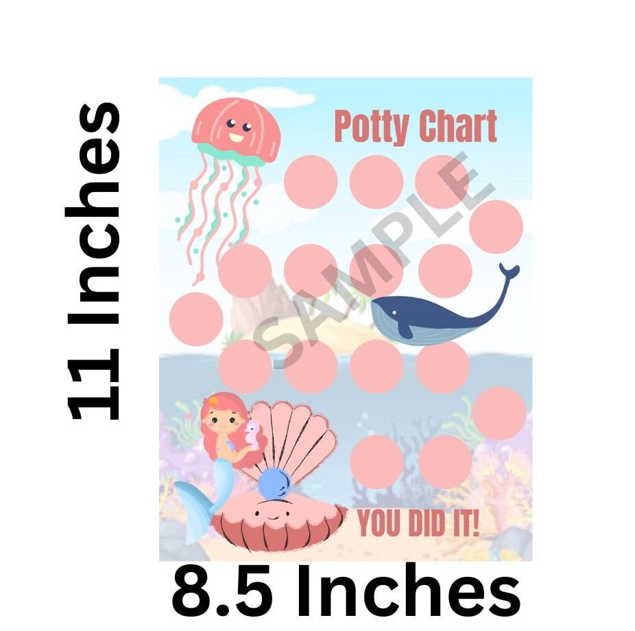 Mermaid Chart, Potty Train Chart, Instant Download, Reward Chart ...