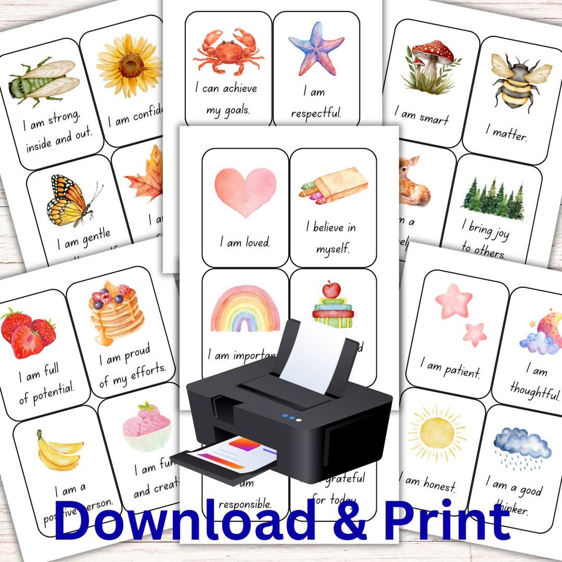 32 Printable Affirmation Cards for Kids | Instant Download | Montessori ...