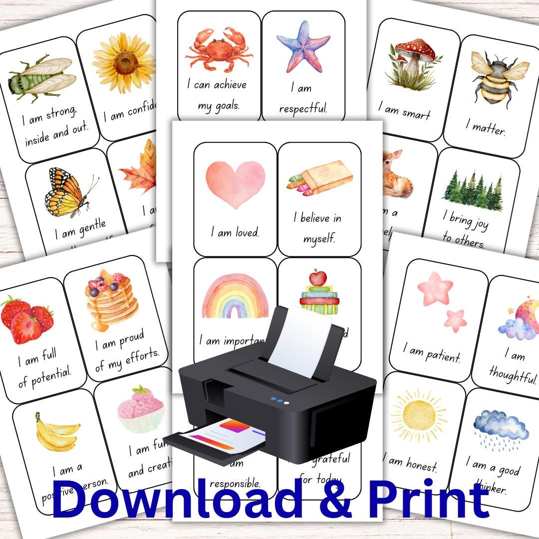 32 Printable Affirmation Cards for Kids | Instant Download | Montessori ...