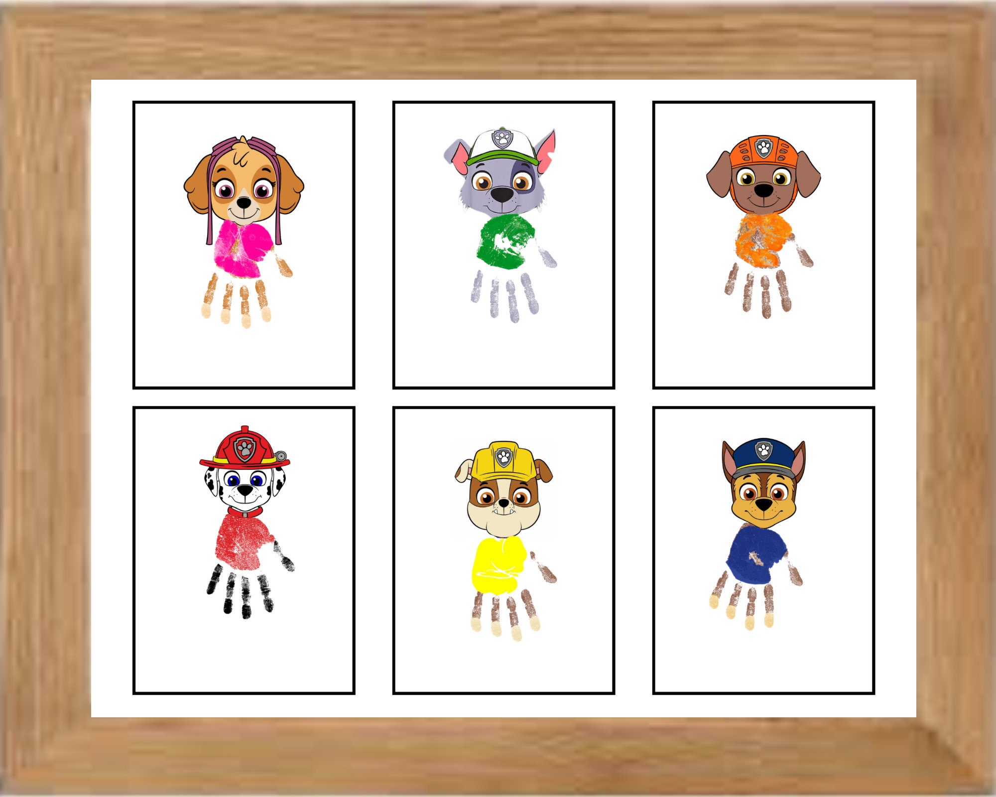 Kids Handprint Art Template - Set of 6 Pups - Instant Download - Etsy