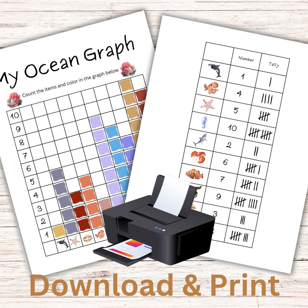 Ocean Themed Counting Tally Sheets – Kindergarten Math Activity ...