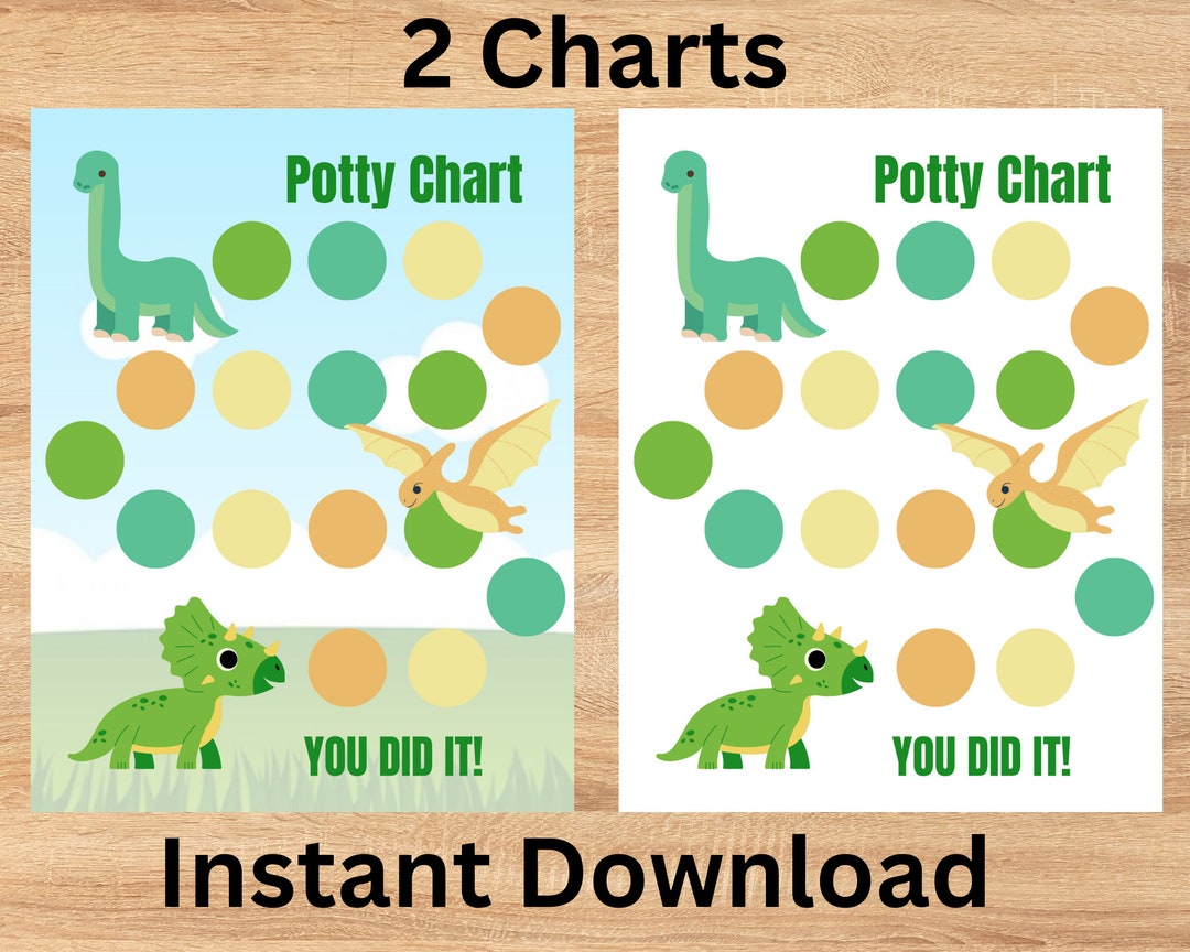 Dinosaur Potty Chart, Toilet Training Chart, Reward Chart, Printable ...