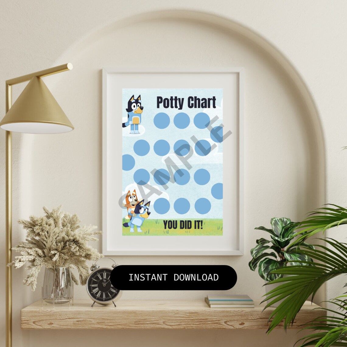 Bluey Potty Chart Reward Chart for Kids Printable 8.5x11 Instant ...