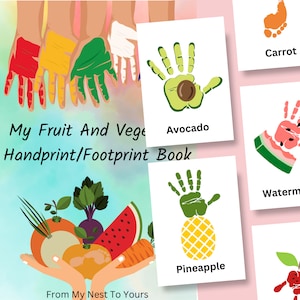 Fruit and Vegetable Handprint & Footprint Book - Handprint Art Book ...