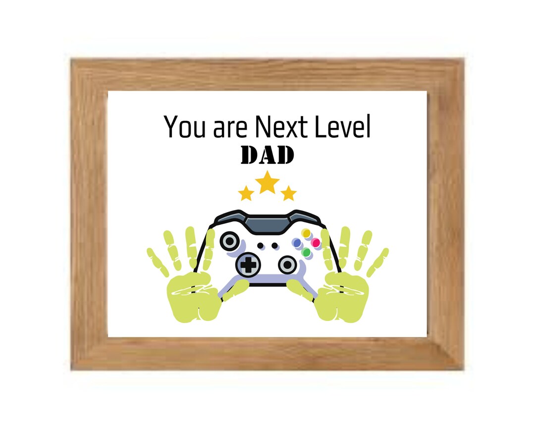 Fathers Day Handprint Art Gamer Dad Edition Printable Instant Download ...