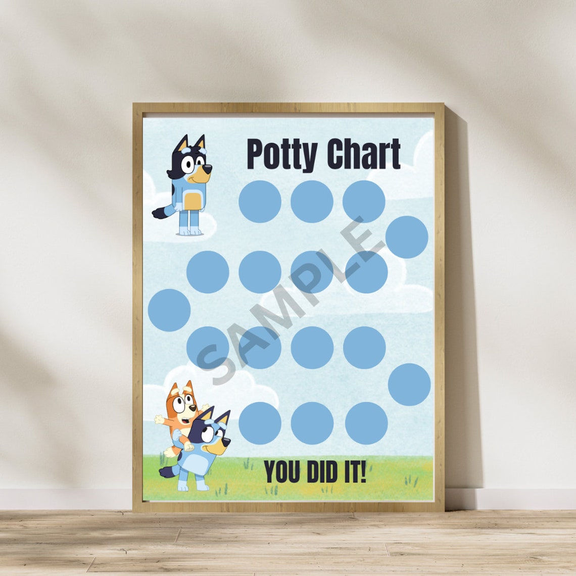 Bluey Potty Chart Reward Chart for Kids Printable 8.5x11 Instant ...