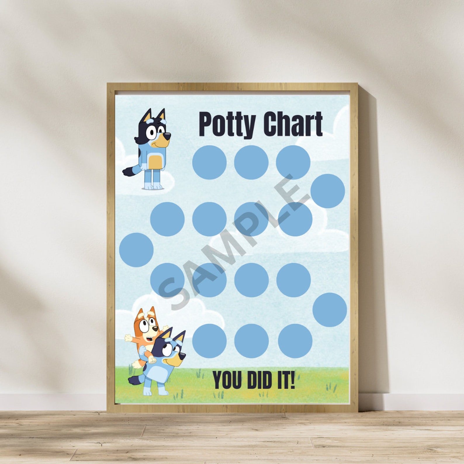 Bluey Potty Chart Reward Chart for Kids Printable 8.5x11 Instant ...