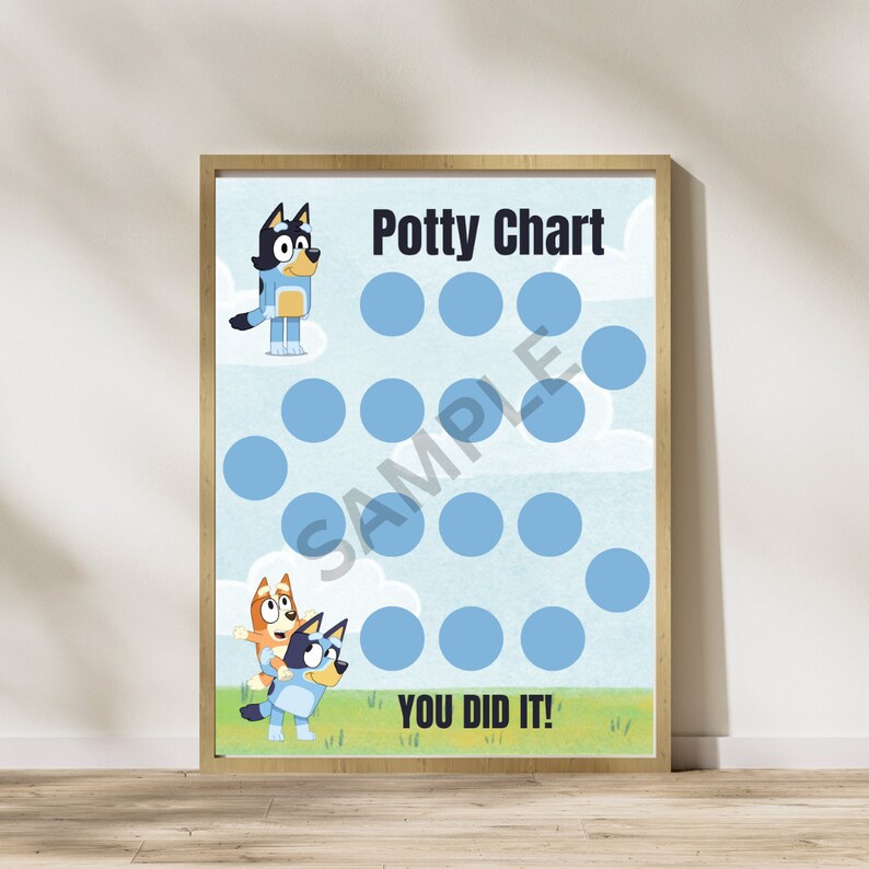 Bluey Potty Chart Reward Chart for Kids Printable 8.5x11 Instant ...