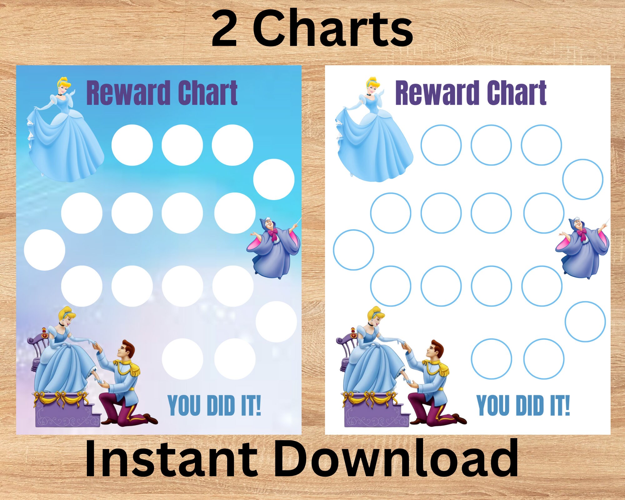 Princess Toilet Training Chart, Cinderella Potty Chart, Sticker Chart ...
