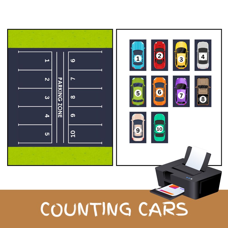 Counting Car Mat - Printable PDF - 8.5 X 11 - Instant Download ...