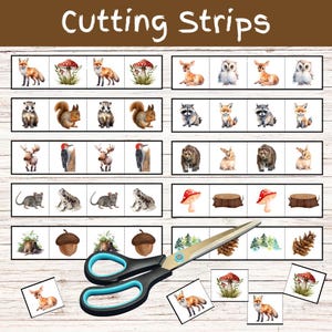 Woodland-themed Cutting Strips for Kids | Scissor Skills Practice ...