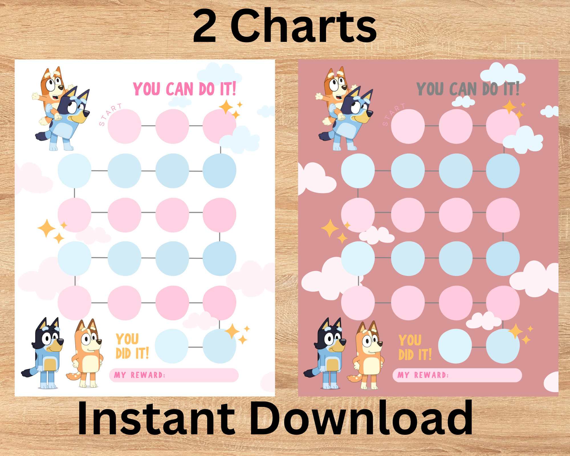 Bluey Potty Chart - Reward Chart for Kids - Printable 8.5"x11"- Instant ...